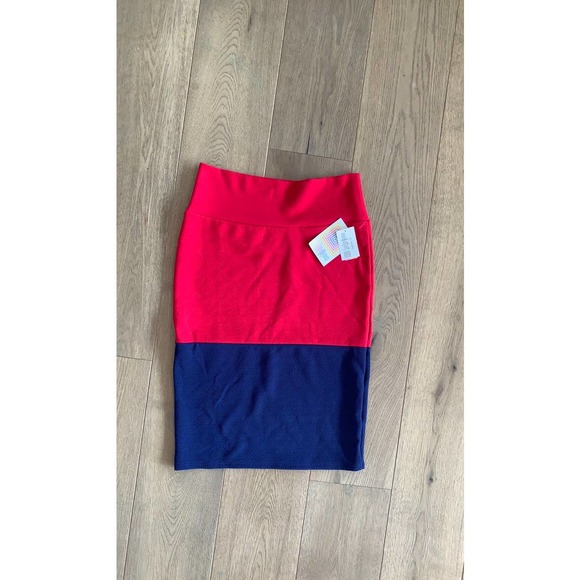 LuLaRoe | Skirts | Nwt Lularoe Cassie Pencil Blue And Red Skirt S ...